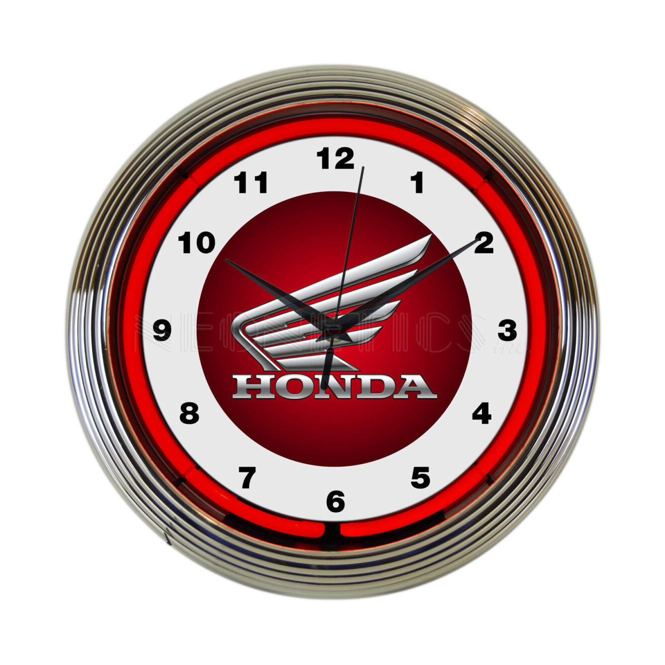 Honda Logo Neon Wall Clock Red & White with Red Illumination – Yates ...