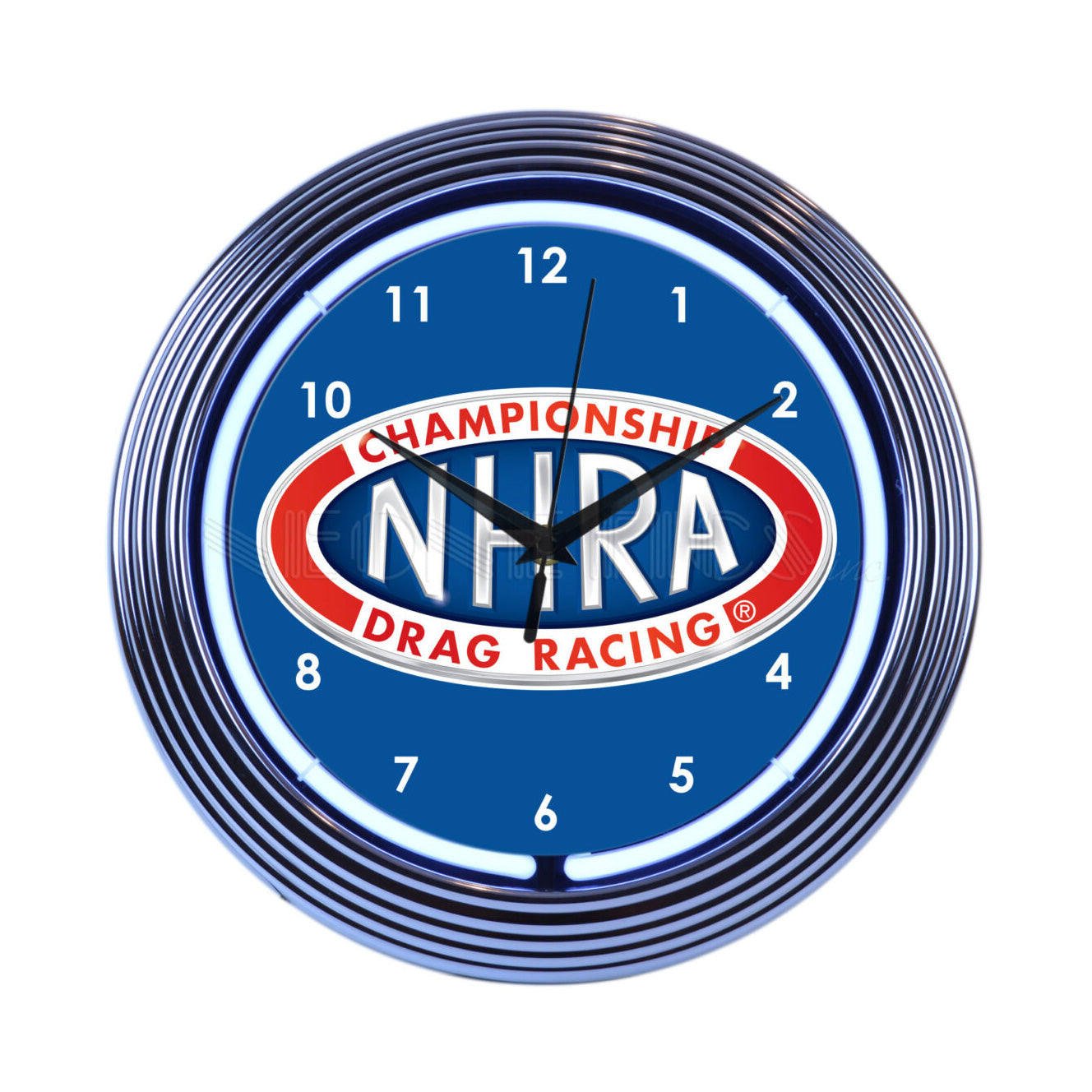 National Hot Rod Association NHRA Drag Racing Neon Wall Clock Blue & C ...