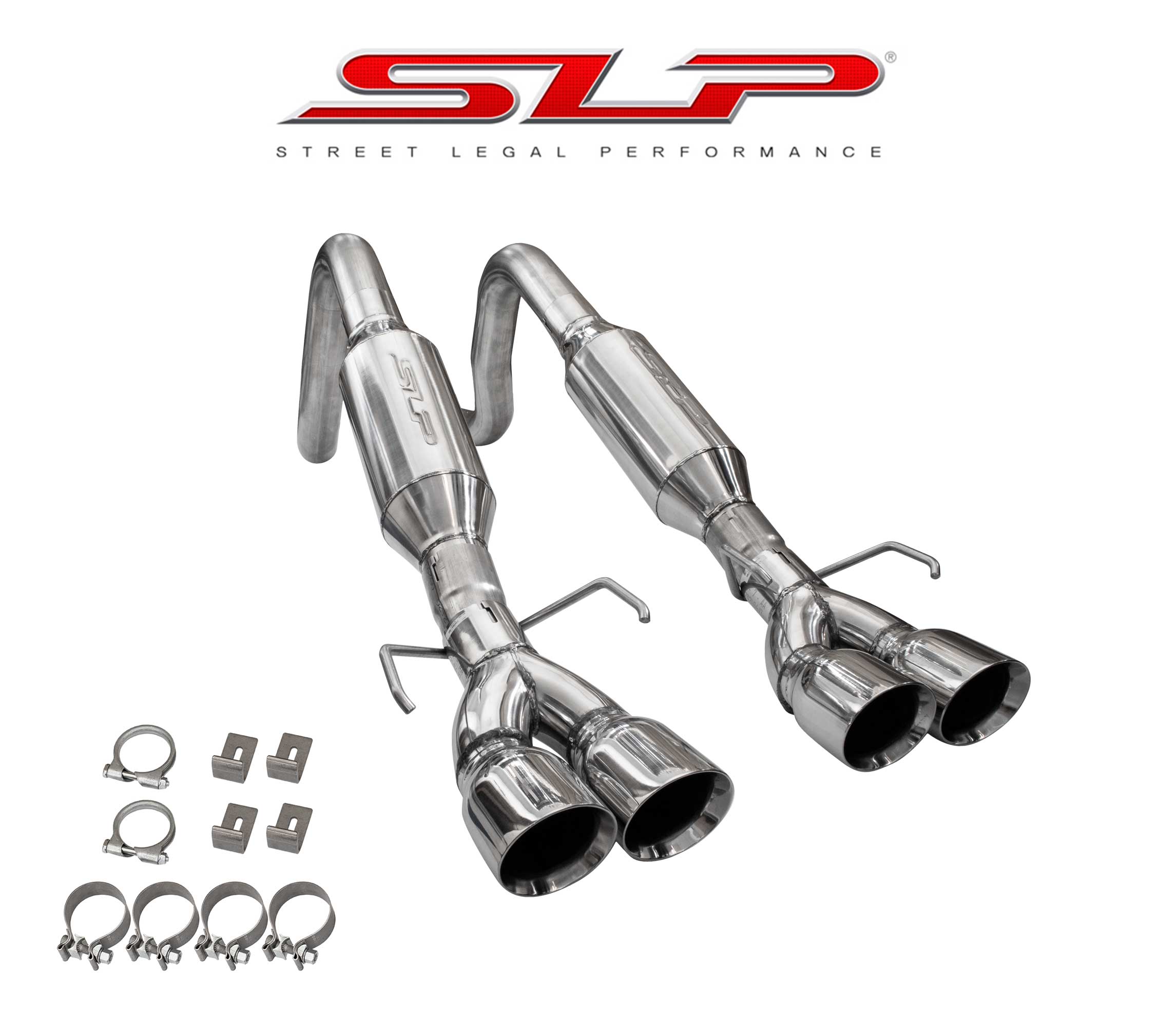 2005-2008 C6 Corvette SLP LoudMouth 2 Dual Axle Back 3.5" Quad Tip Exh ...