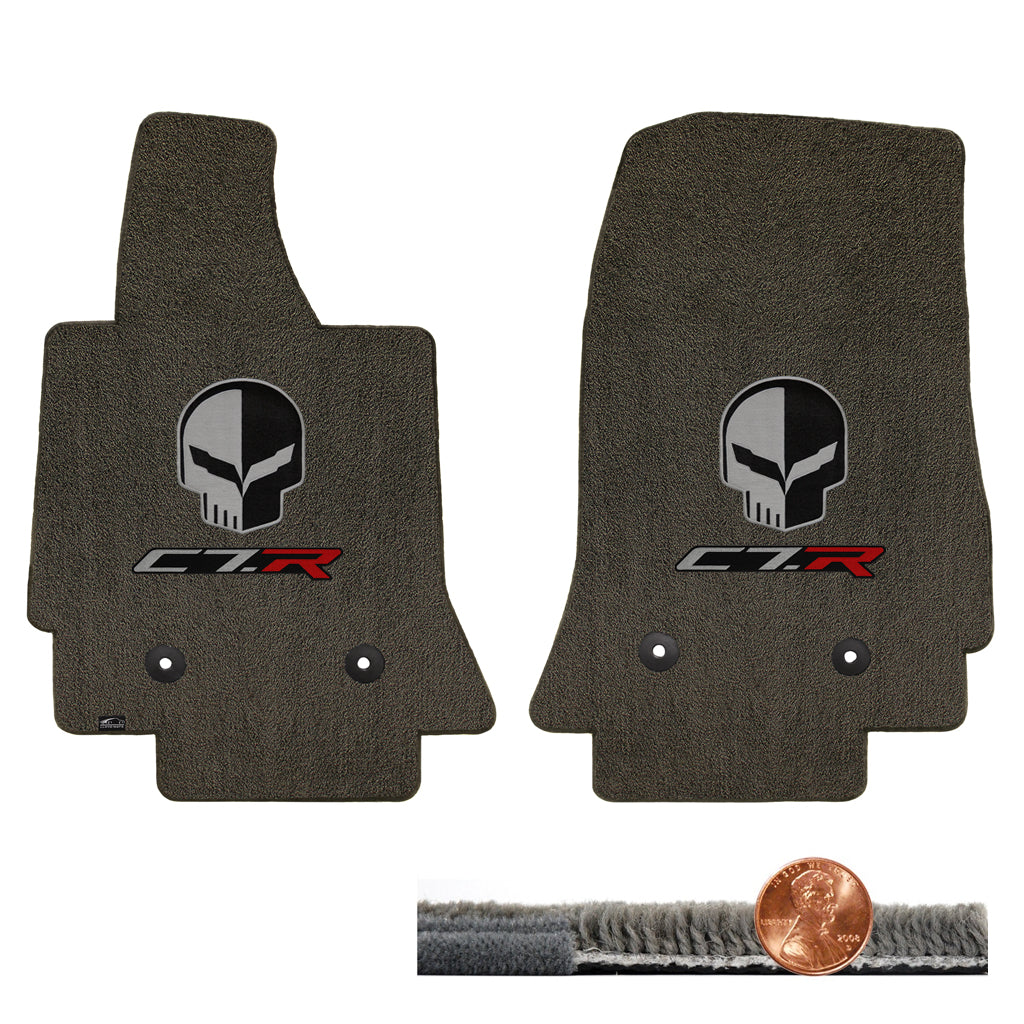 C7 Corvette Brownstone Brown 2pc Ultimat Floor Mats Set - Jake Skull ...