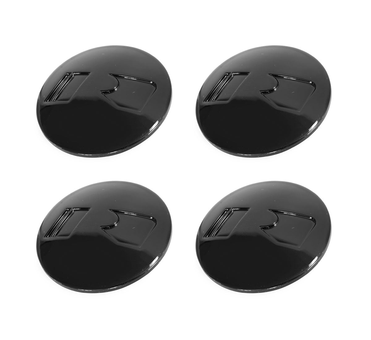 1994-2022 Ford Mustang 55mm Roush Black Wheel Center Cap Inserts Set o ...