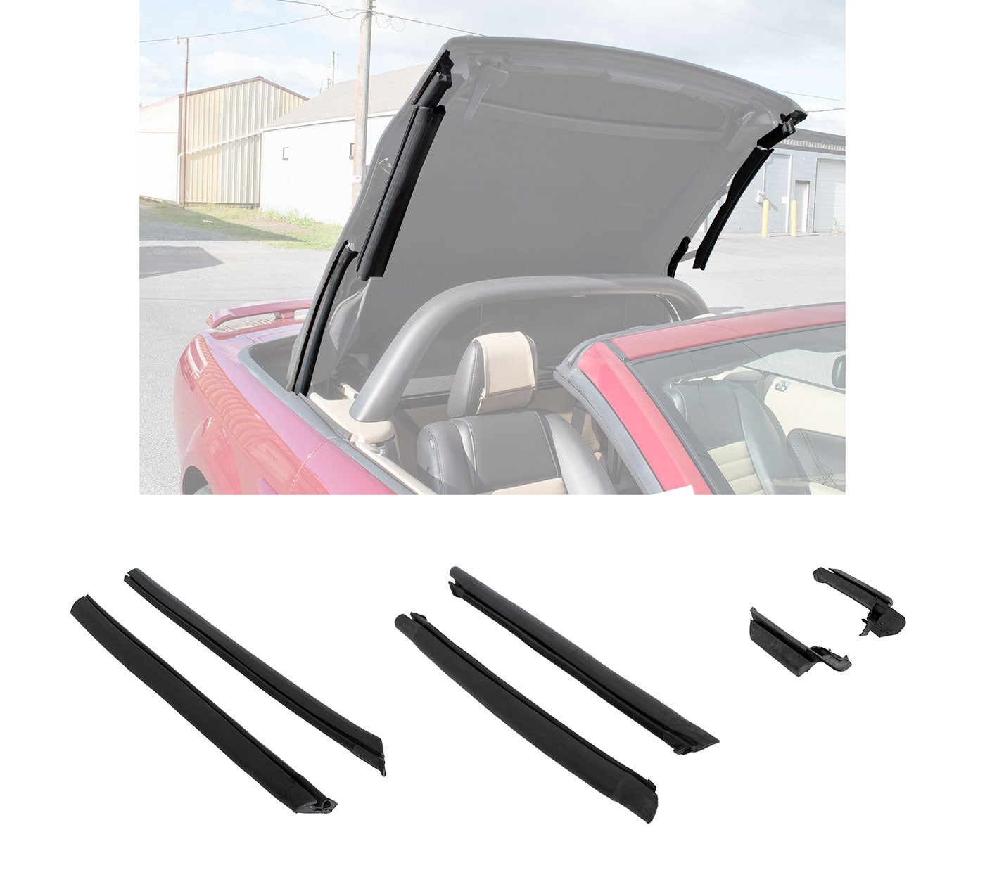 2005-2014 Mustang Convertible Top Front Center & Rear Side Rail Rubber ...